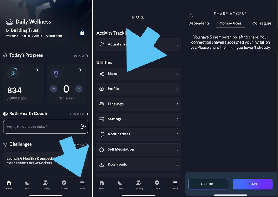 Connections: Sharing the Wellness Coach App with Friends and Family
