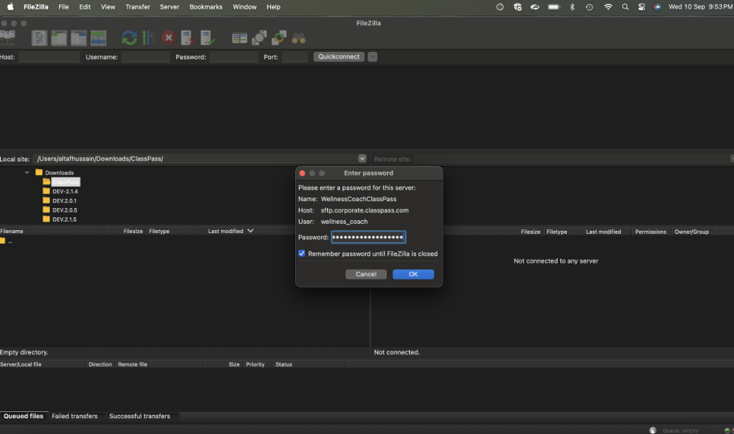 ClassPass SFTP File Upload Guide
